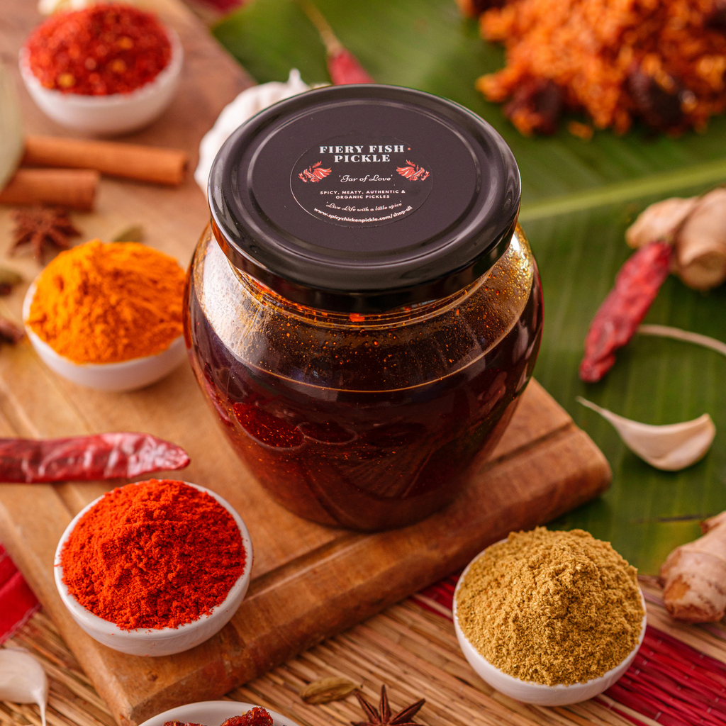 Buy Fiery Fish Pickle (King Jar) Boneless Online | Spicy Chicken Pickle ...